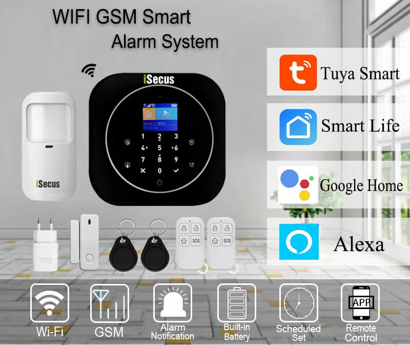 Smart WiFi Alarm System, Wireless and GSM Alarm Kit/G120 from iSecus