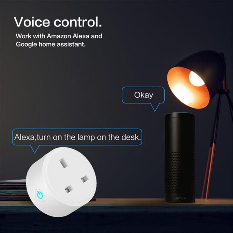 Smart Home WiFi Power Socket UK size, works with google home & alexa