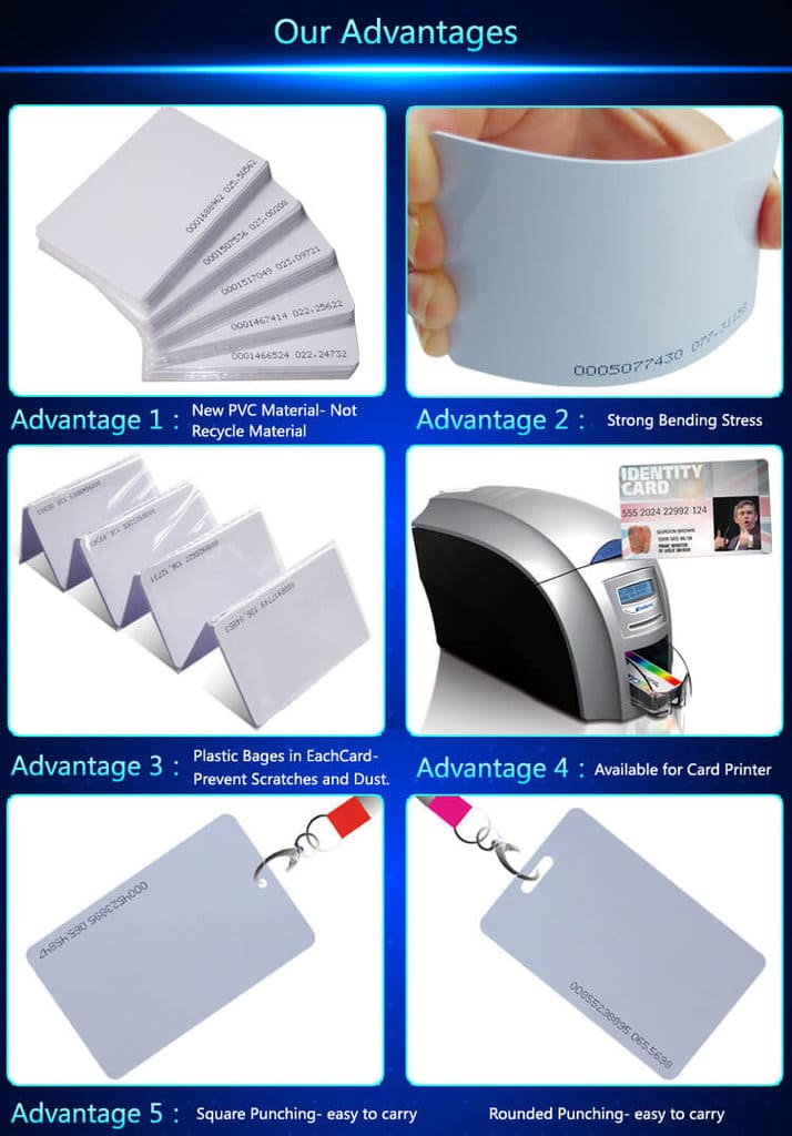ID 125khz & MF 13.56mhz thin card for access control & time attendance